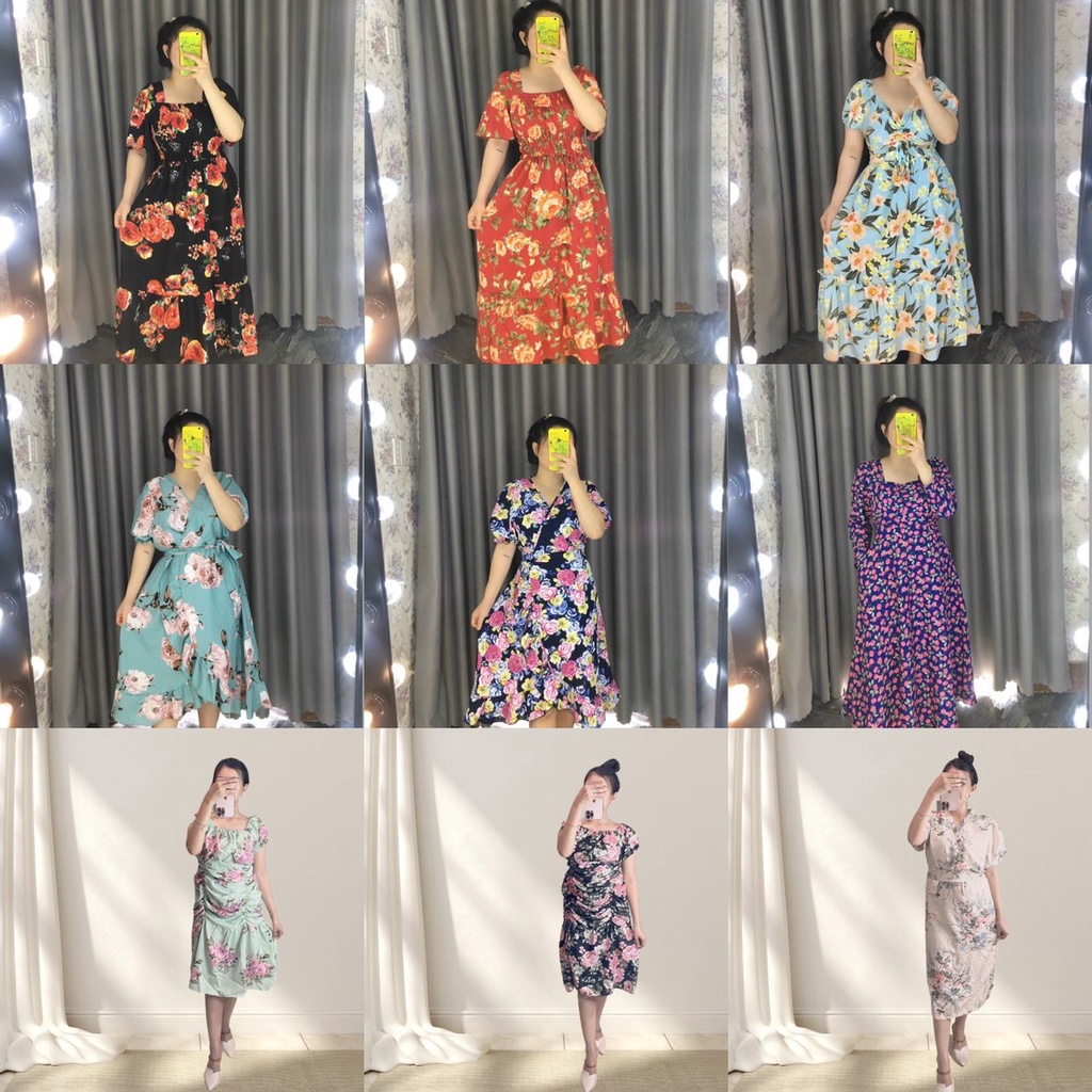 WHOLESALE DRESS BORONG DRESS DRESS BUNGA FLORAL MAXI DRESS VIRAL DRESS ...