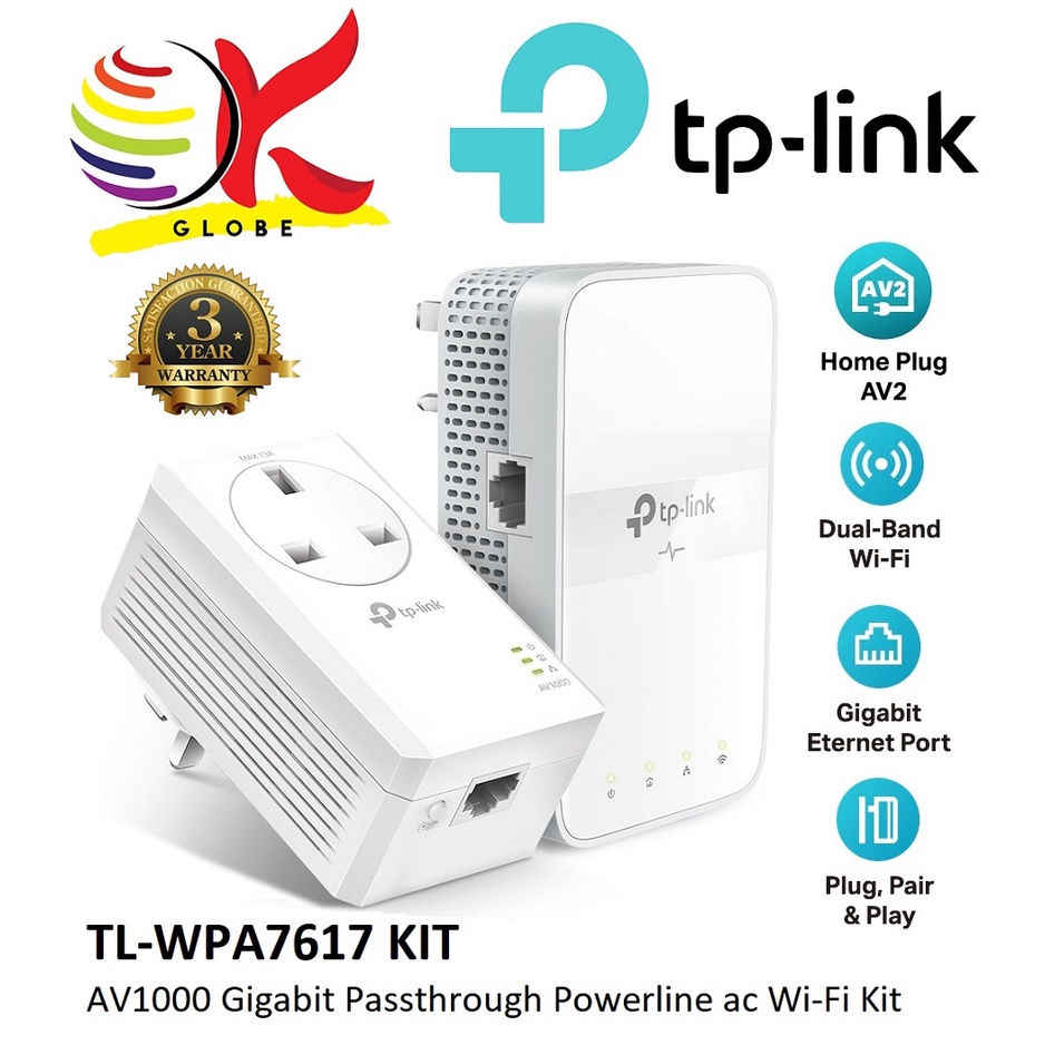 TP-LINK TL-WPA8631P KIT AV1300 / TL-WPA7617 KIT AV1000 HOMEPLUG GIGABIT ...