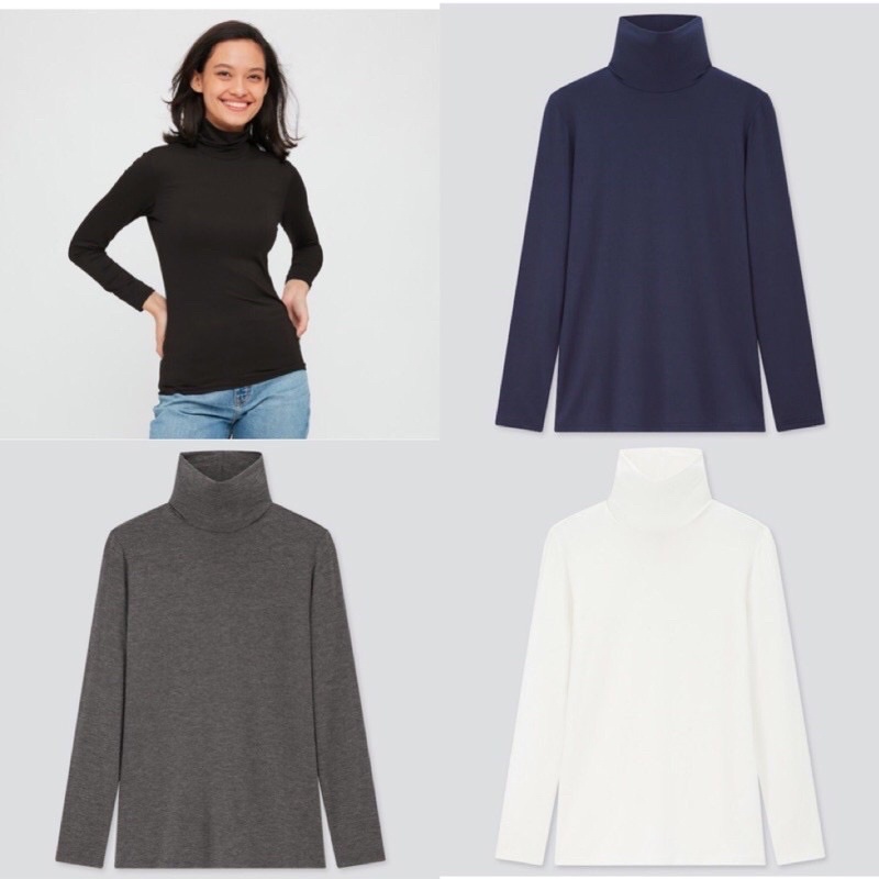 Uni women's Heattech turtleneck thermal shirt (Japanese domestic ...