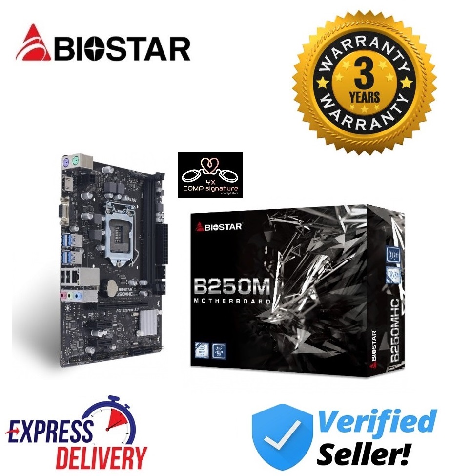 BIOSTAR B250MHC / AFOX B250M SOCKET LGA1151 MOTHERBOARD SIMILIAR H110M ...