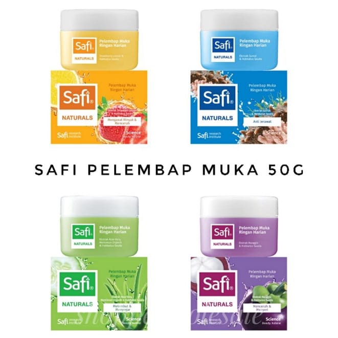 Safi Natural Krim Pelembap Muka Dengan Aloe Vera / Gamat / Manggis 50g ...
