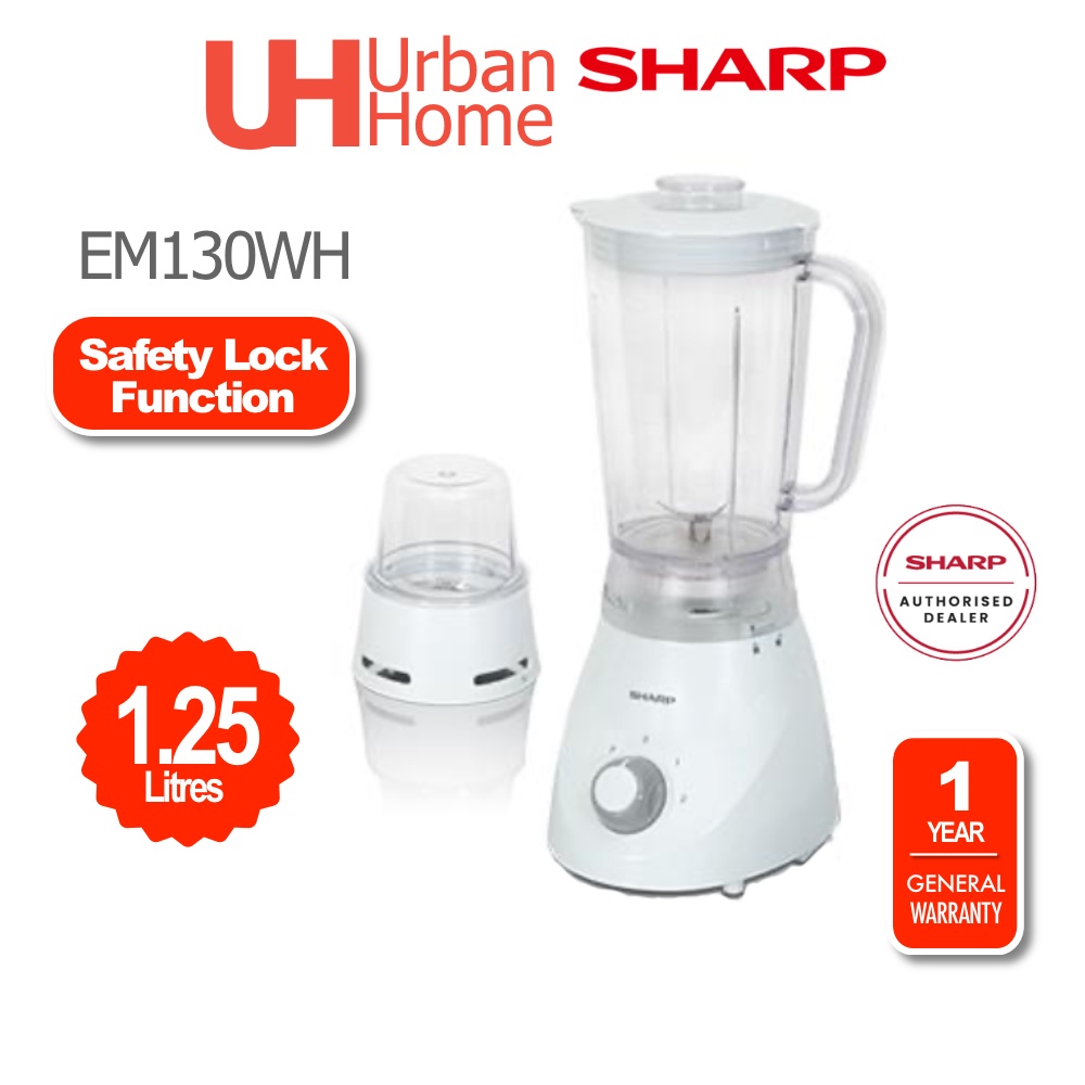 Sharp Latest Model Blender - White (1.25L/350W) EM130WH/EM-130-WH ...