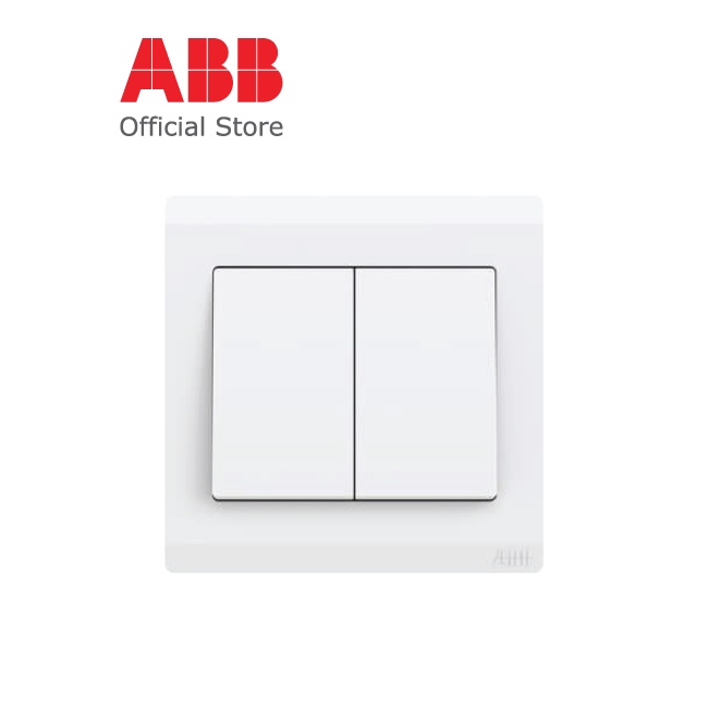 ABB INORA 2 Gang 1 Way 10AX Switch White | BL102 | Shopee Malaysia