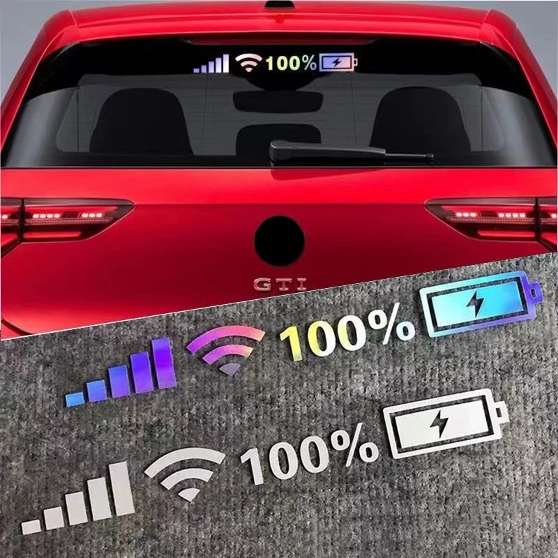 WiFi Signal Vinyl Car Stickers Battery Level Mark Decals / Rear ...