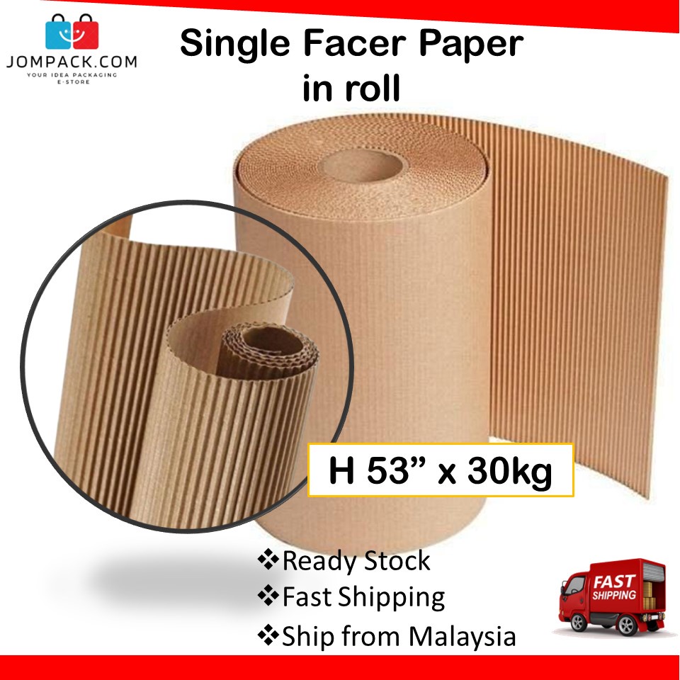 Singler Facer paper 53" x 30kg Corrugated Paper Roll - Single Facer ...