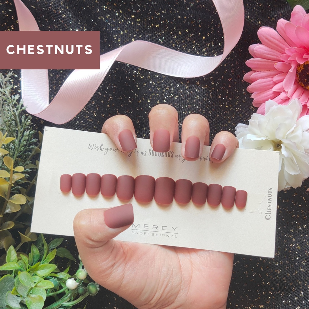Fake Nails And Glue MATTE Short Box MERCY PRFESSIONAL | Shopee Malaysia