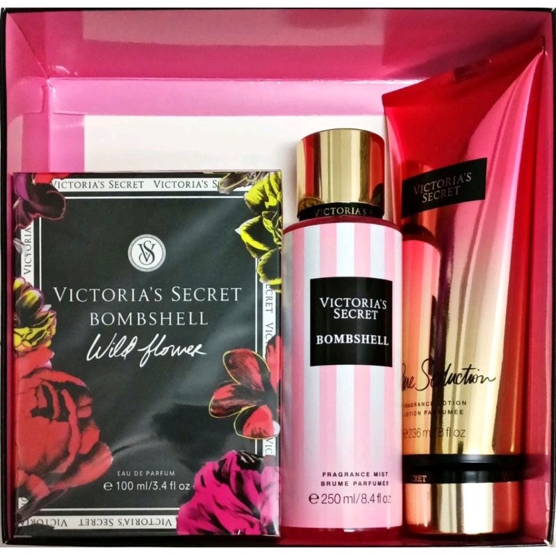 Victori a secret Bombshell New York Perfume & Body Mist & Lotion 3in1 Gift Set For Woman ...