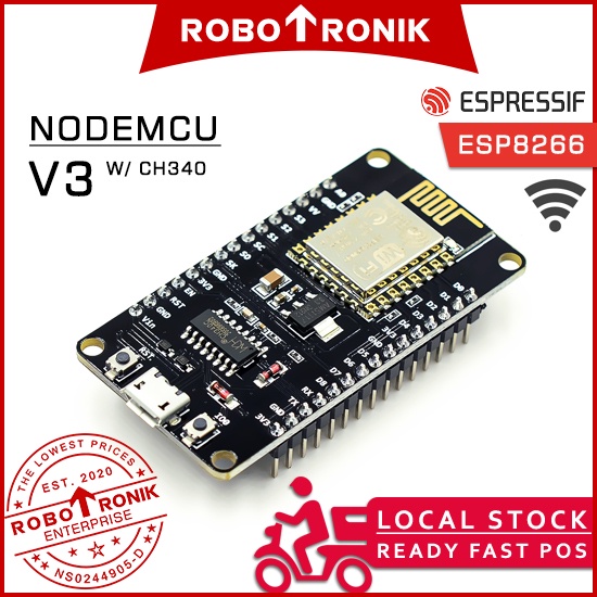 NodeMCU V3 - ESP8266 WiFi, CH340, 4MB Storage - Development Board ESP ...