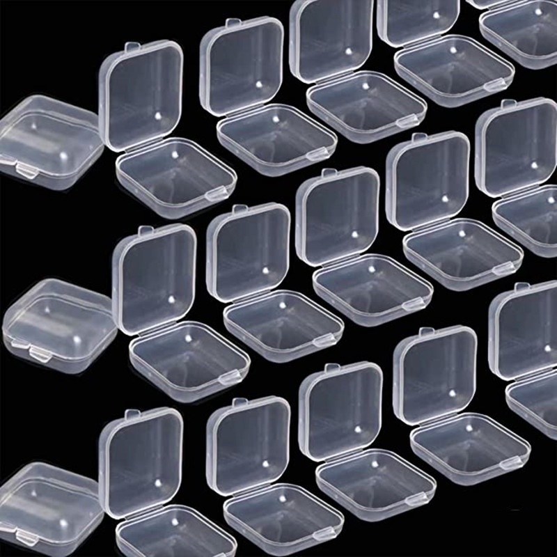 1pc Mini Transparent Storage Box Portable Plastic Box Jewelry Storage ...