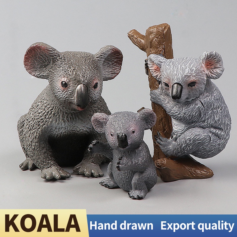 New Wildlife World Solid Simulation Animal Koala Set Animals Model ...