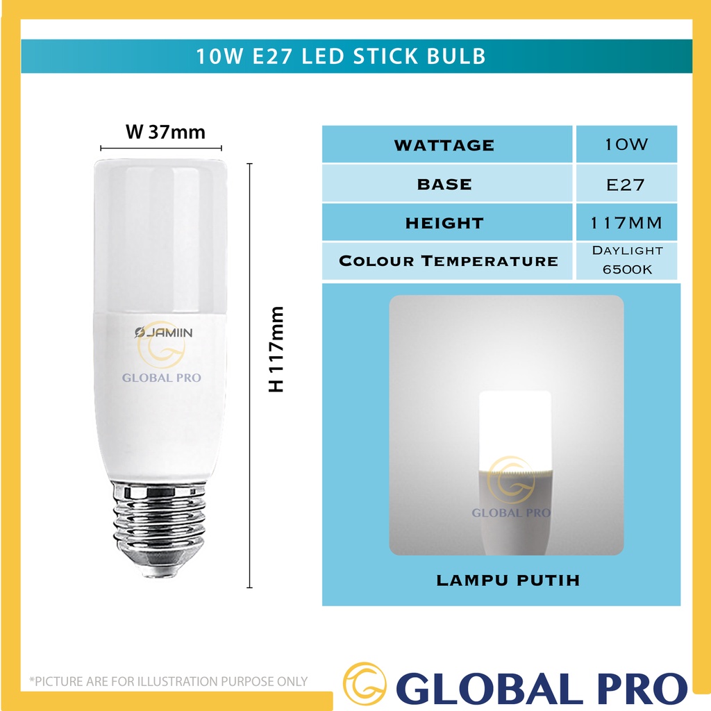 LED STICK BULB 10W/ 18W/ 20W E27 LED Bulb Light LED bulb Downlight Mentol Lampu LED lamp Lampu ...