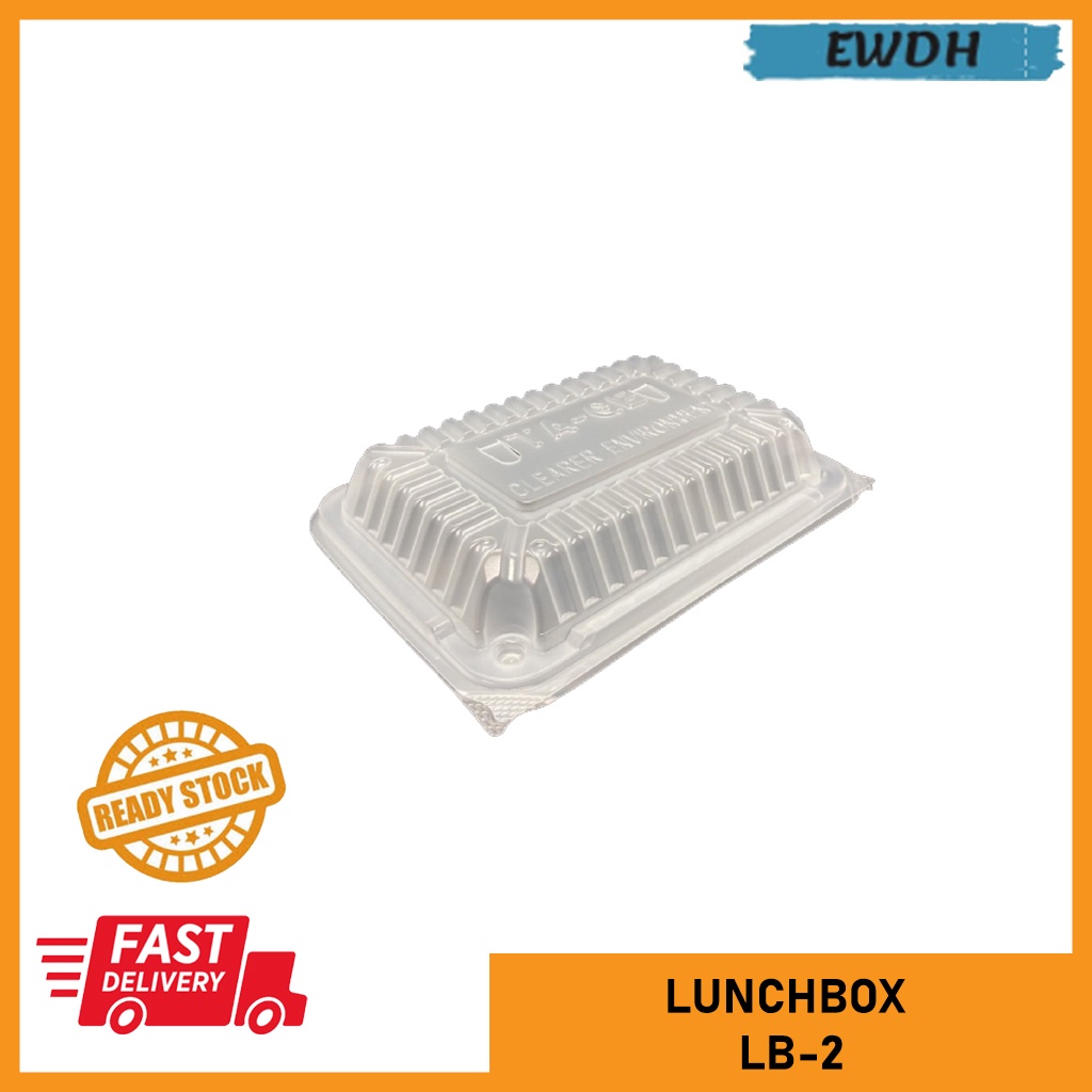 LB - 2 LUNCH BOX BIG/DISPOSABLE PLASTIC FOOD BOX/BEKAS TAPAU MAKANAN ...