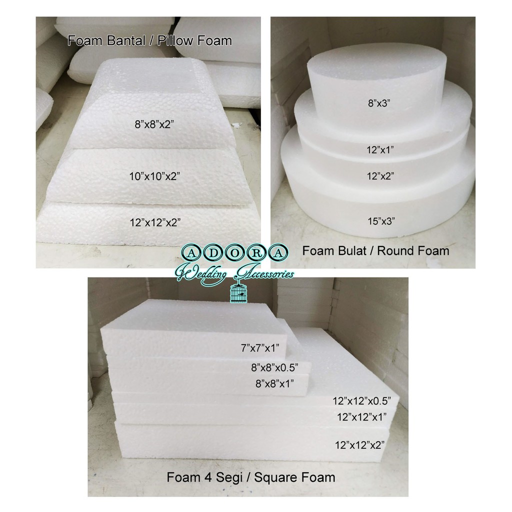Tapak Hantaran Polifom (4 Segi/Bulat/Bantal) Styrofoam Foam Gabus ...