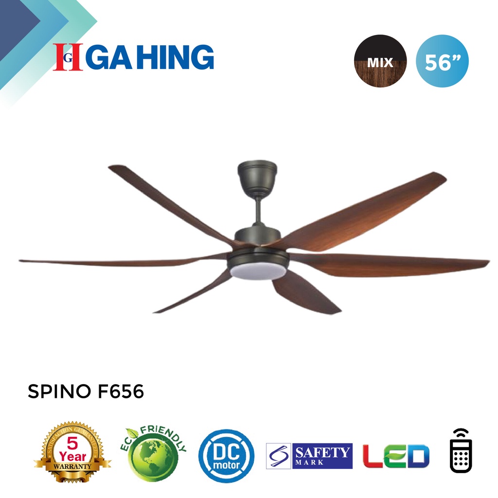 FANCO SPINO F656/F666 DC Motor 12 Speeds Ceiling Fan 56/66 inch/kipas ...