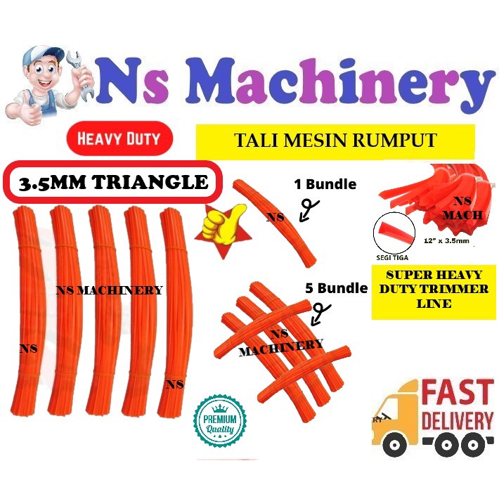 3.5mm Piring Tiga Segi Triangle Tali Tangsi Tali Mesin Rumput Piring ...