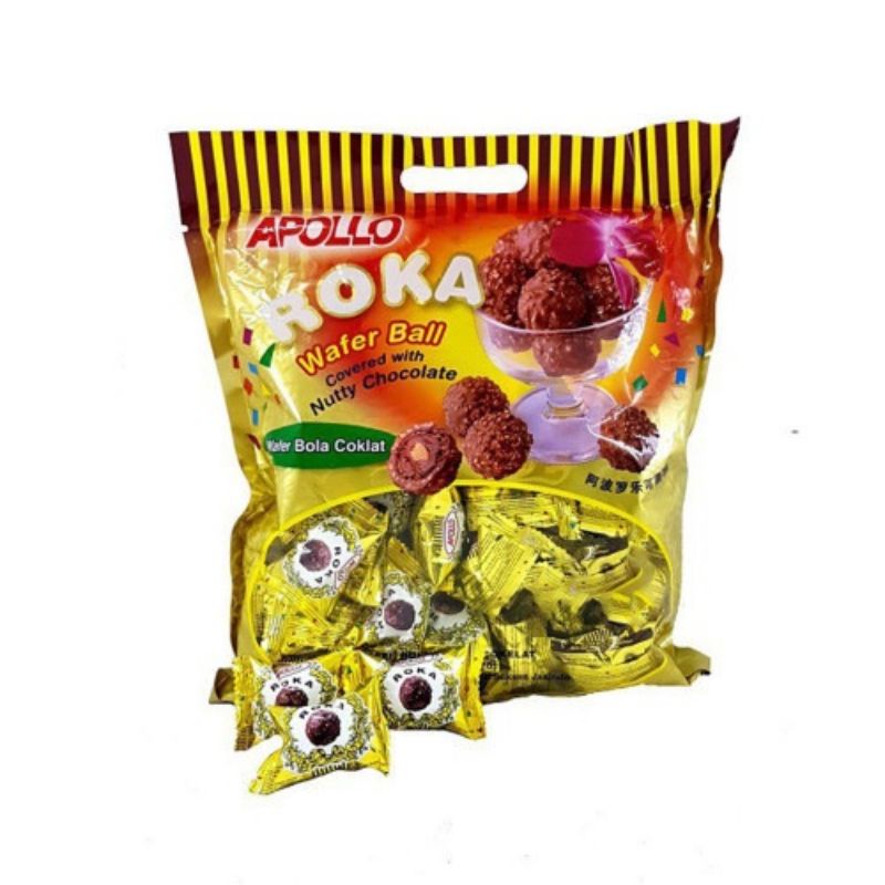 Apollo Roka Wafer Ball Chocolate Wafer Balls pack of 50 pcs | Shopee ...