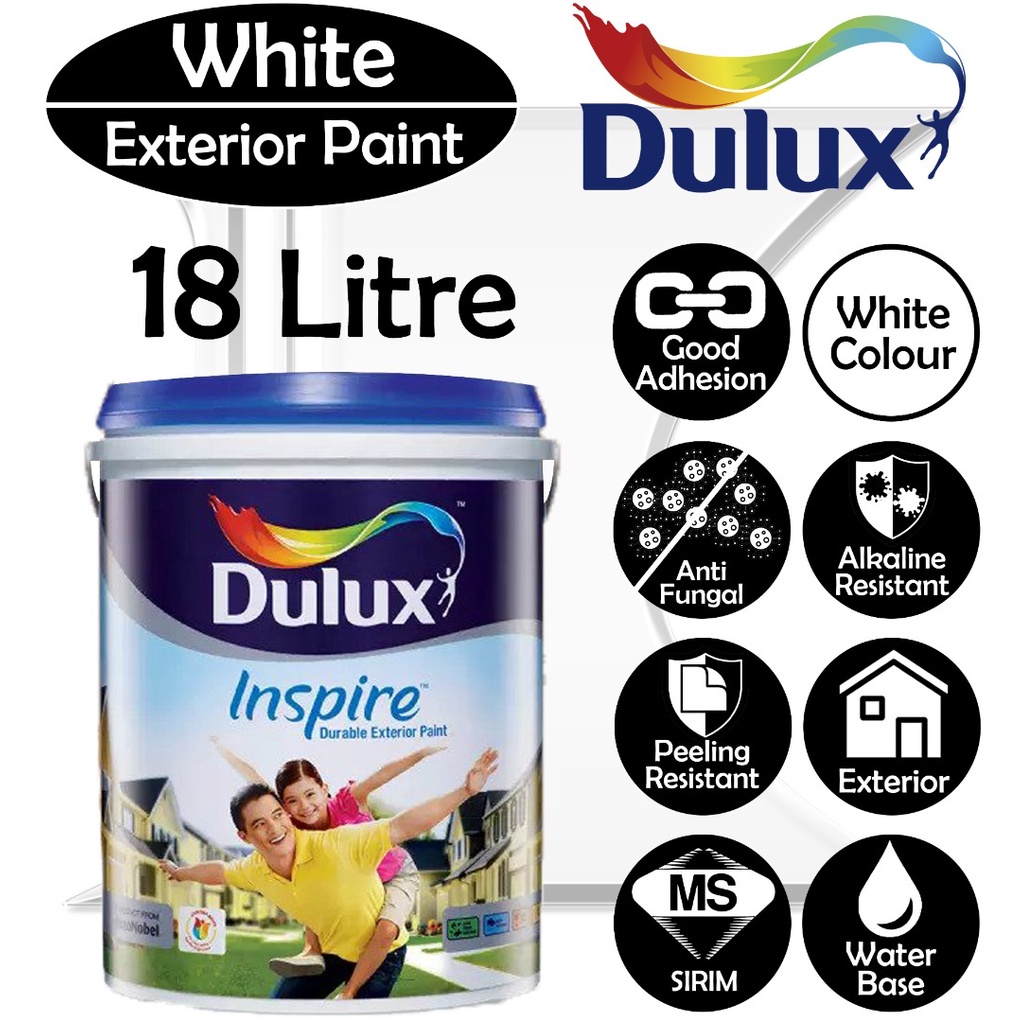 AkzoNobel Dulux Inspire Exterior White 18L Topcoat Exterior Paint ...