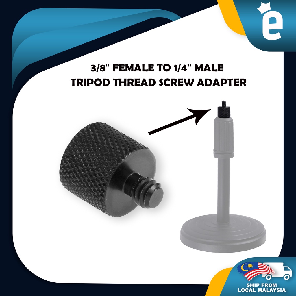 PULUZ BLACK Color 3/8" Female to 1/4" Male Tripod Thread Screw Adapter ...