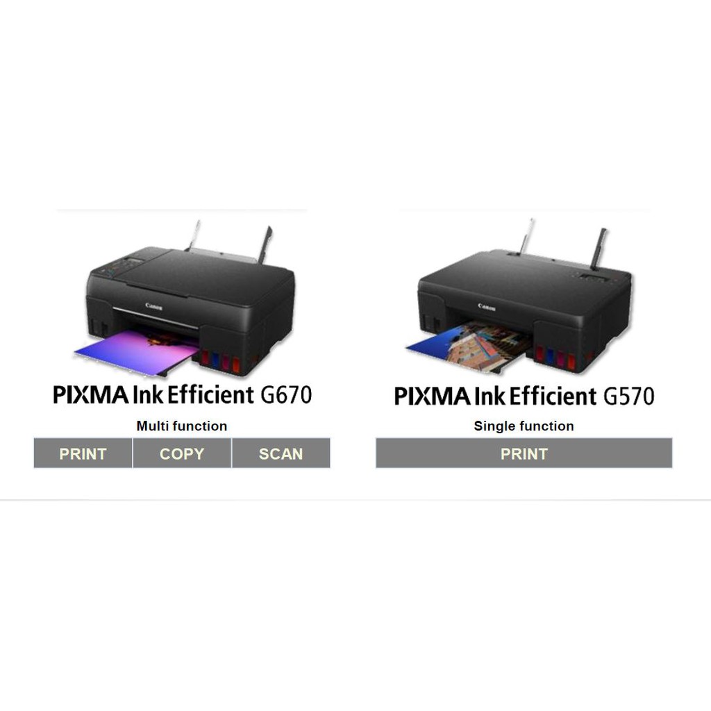 CANON Pixma G570 (print/wifi) G670 AIO (print/scan/copy/wifi) Ink Tank Wireless Photo Printer ...