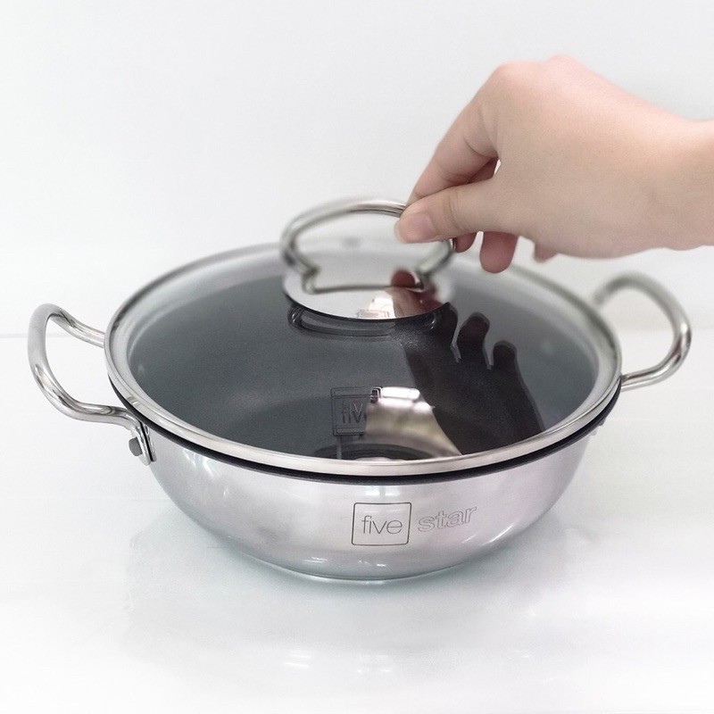 Fivestar stainless steel 430 non-stick pots and pans sz20cm with 3 ...