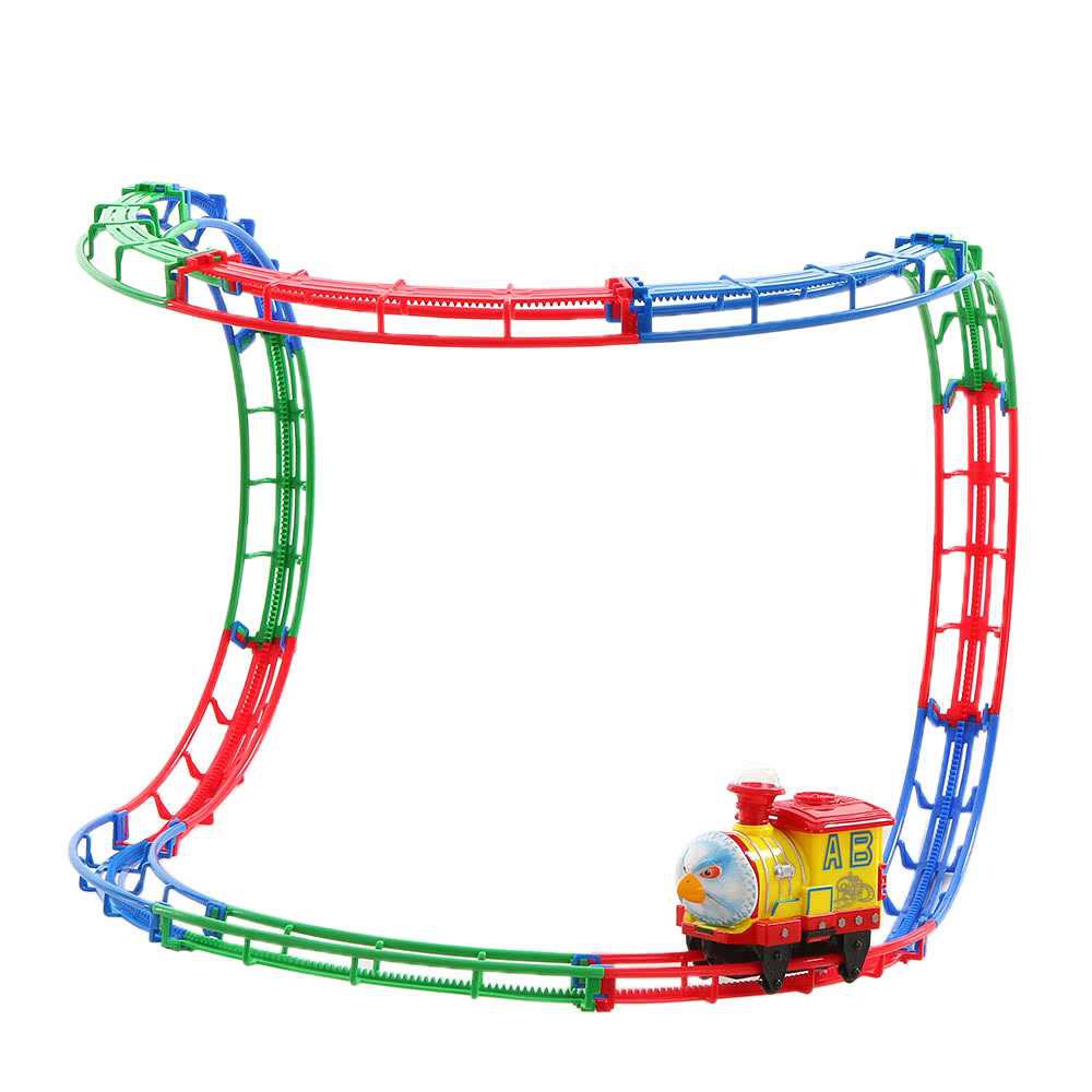 Track Racer Racing Car Rail Car Electric Track Battery Powered DIY Toy ...