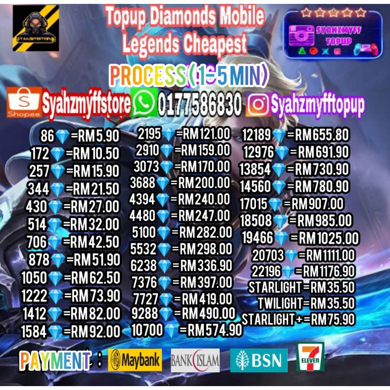 Topup Diamonds Mobile Legends | Shopee Malaysia