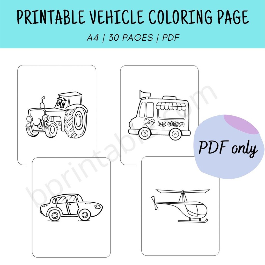 [PDF] Buku Warna Printable Vehicle Colouring Book, PDF Online Book ...