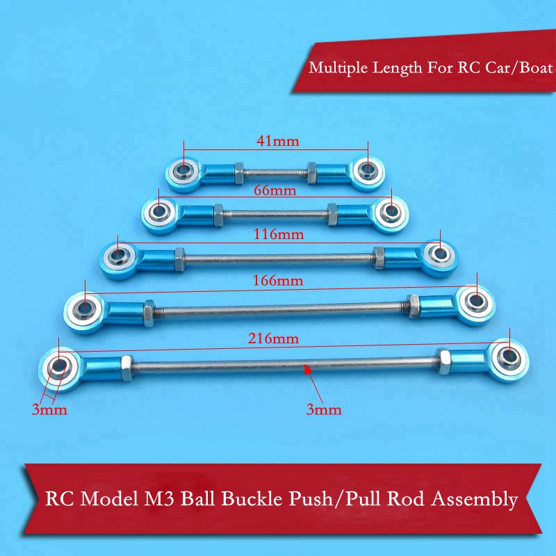 RC Model Linkage Push Rod Kit Double Side Multi-Length Tie Rod With M3 ...