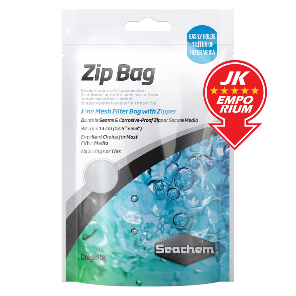 Seachem Zip Bag Aquarium Filter Media Net Sock Sm Md Lg Small Medium ...