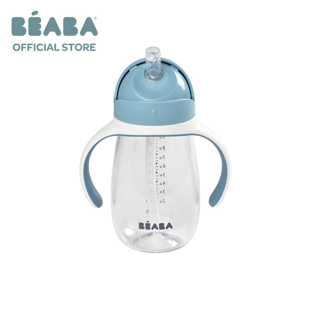 Beaba 300ml Straw Cup - WINDY BLUE (8+ m ) slide-open straw cup | Beaba ...