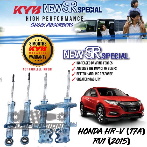 KYB NEW SR HIGH PERFORMANCE SHOCK ABSORBER HONDA HRV T7A (2015~) MADE IN JAPAN ONE SET 4 PCS ...