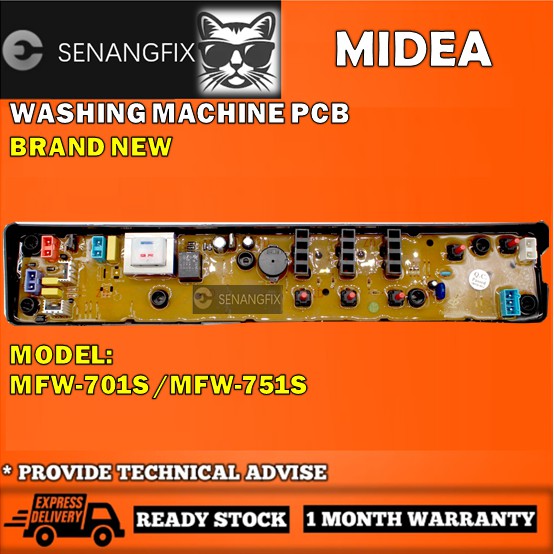 MIDEA MFW-701S / MFW-751S WASHING MACHINE PCB BOARD (CONTROL BOARD ...