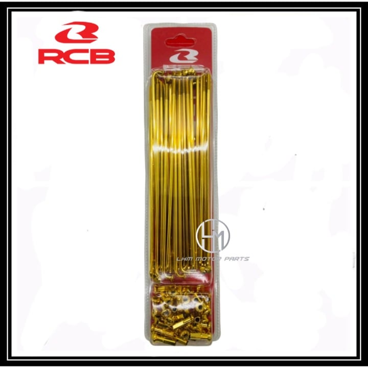 RCB Lidi Rim spoke ranting Gold Chrome Pelbagai Saiz 184X9 157X9 140X9 ...