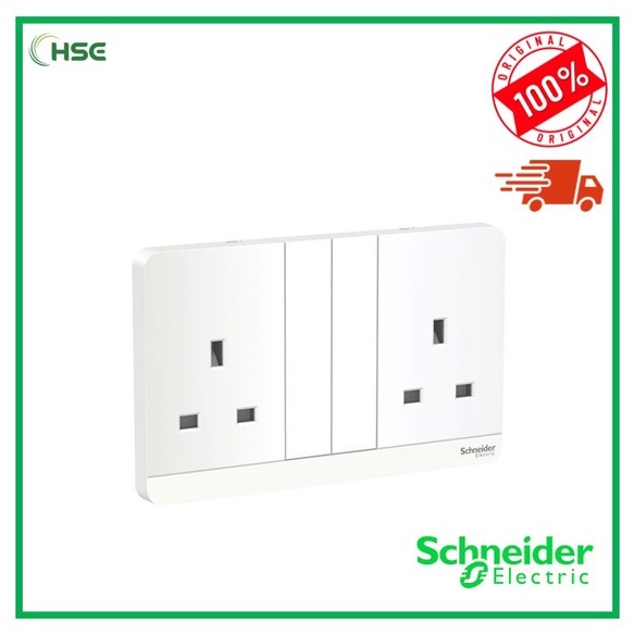 Schneider Electric AvatarOn 13A Twin Gang Switched Socket E83T25 - HSE ...