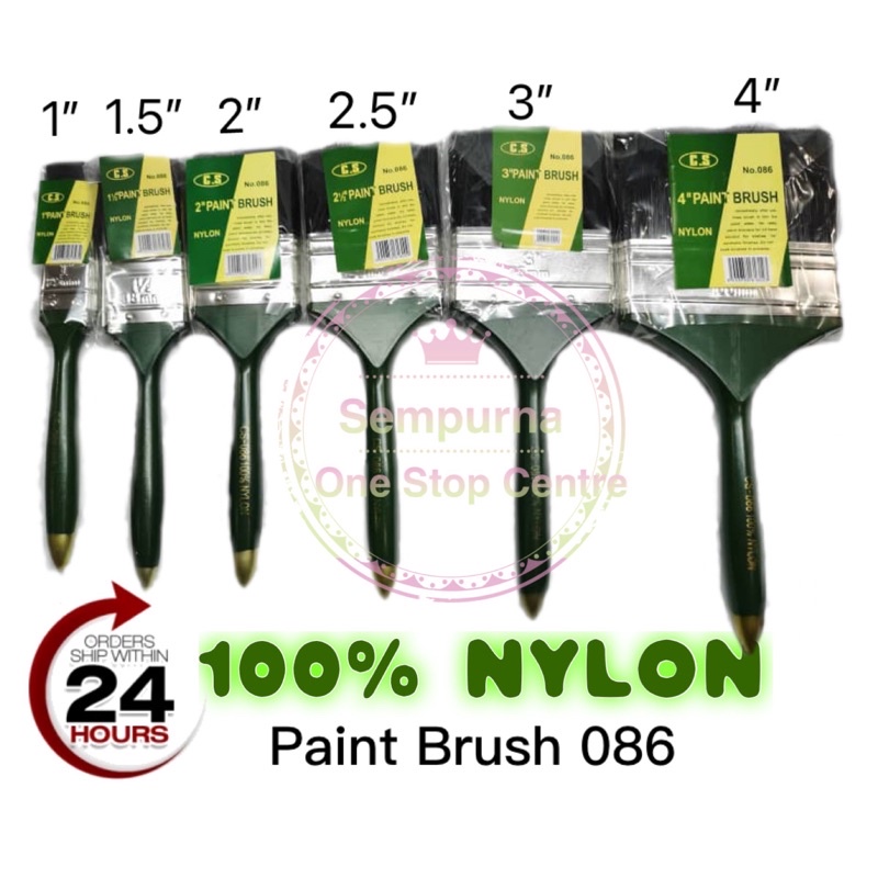 Nylon Paint Brush 1”, 1.5”, 2”, 2.5”, 3”, 4” | Shopee Malaysia