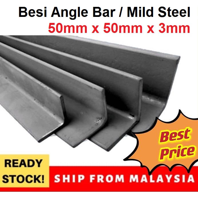 ANGLE BAR Mild Steel size 2" x 2" Tickness 3mm(Besi)Angle Bar Angle ...
