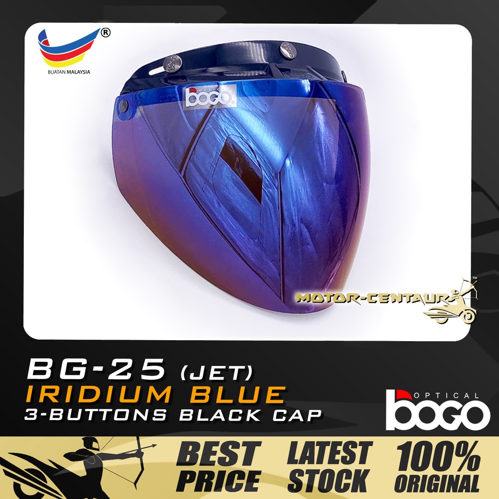 BOGO BG-25 JET V-SHAPE (TAJAM) VISOR (ALL CAP/VISOR COLOR OPTIONS) FOR ...