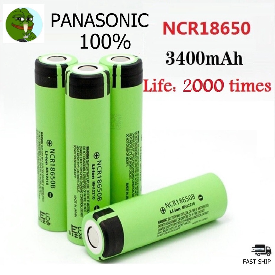 Panasonic NCR18650B 3400mAh 3.7V 18650 Rechargeable 100% NCR18650B 3.7v 18650 li ion battery ...