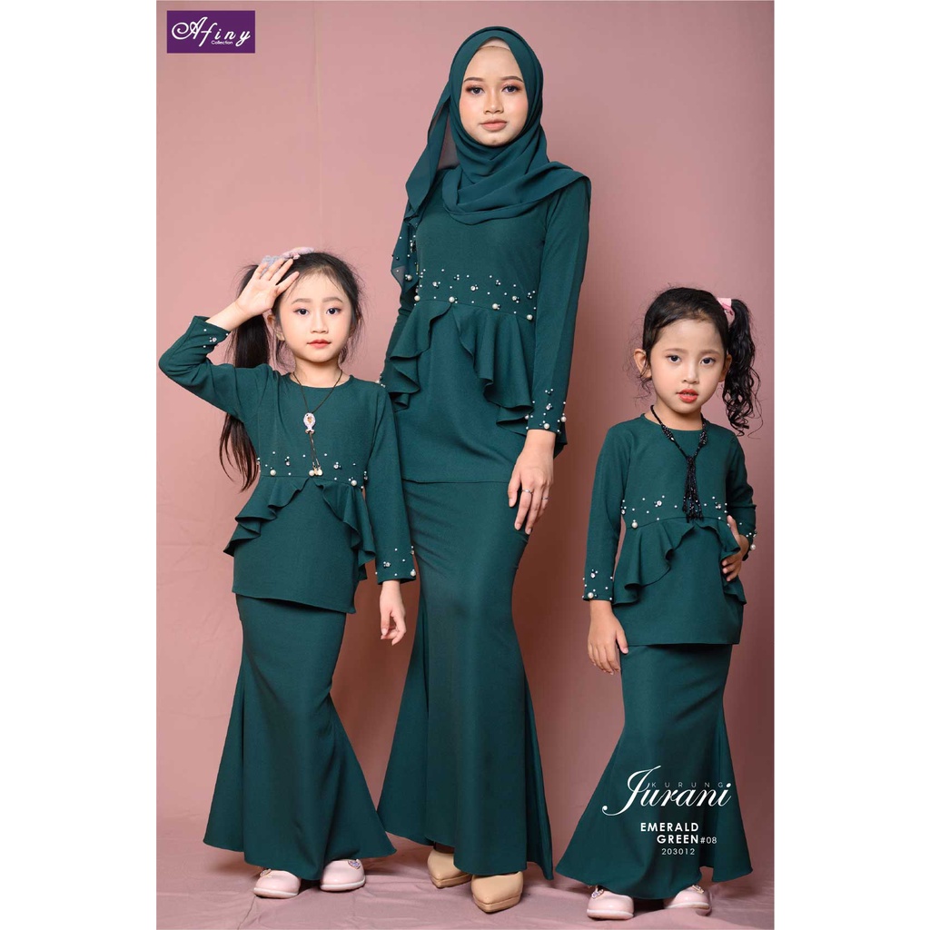Raya 2023 Kurung Jurani Emerald Green Sedondon Ibu & Anak | Shopee Malaysia