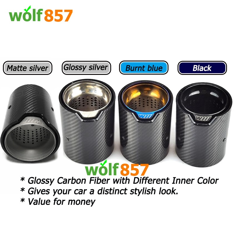 90mm Long M Performance Carbon Fiber Exhaust Pipes Muffler Tip for BMW ...