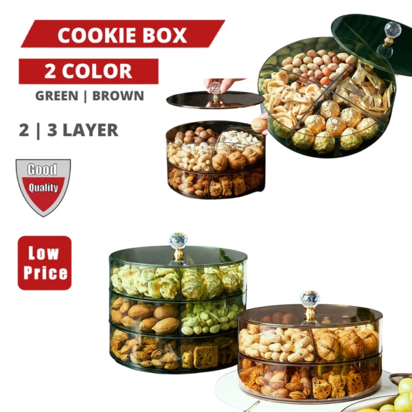 Adjustable Transparent Cookie Box Set 2/3 Layer- Bekas biskut | Shopee ...