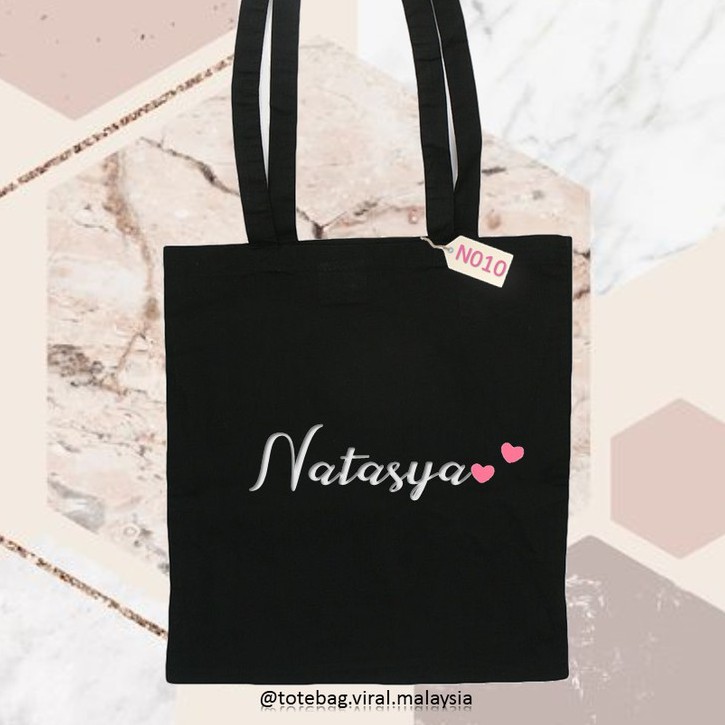 TOTE BAG COTTON CANVAS TOTEBAG CAN CUSTOMIZE (FREE ADD NAME AND DESIGN ...