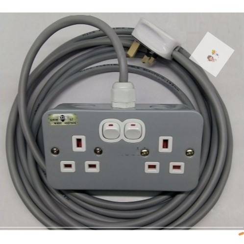 HEAVY DUTY EXTENSION TRAILING SOCKET ( DOUBLE PLUG )(2, 10,15 or ...