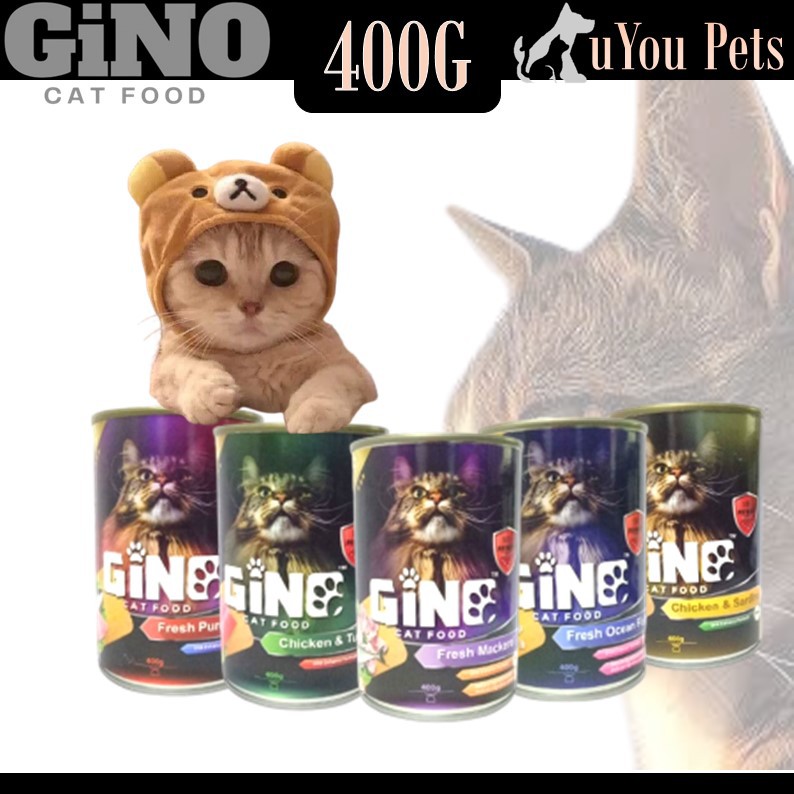 Gino Premium Cat Can Food 400G ( Tuna, Ocean Fish, Chicken & Turkey ...