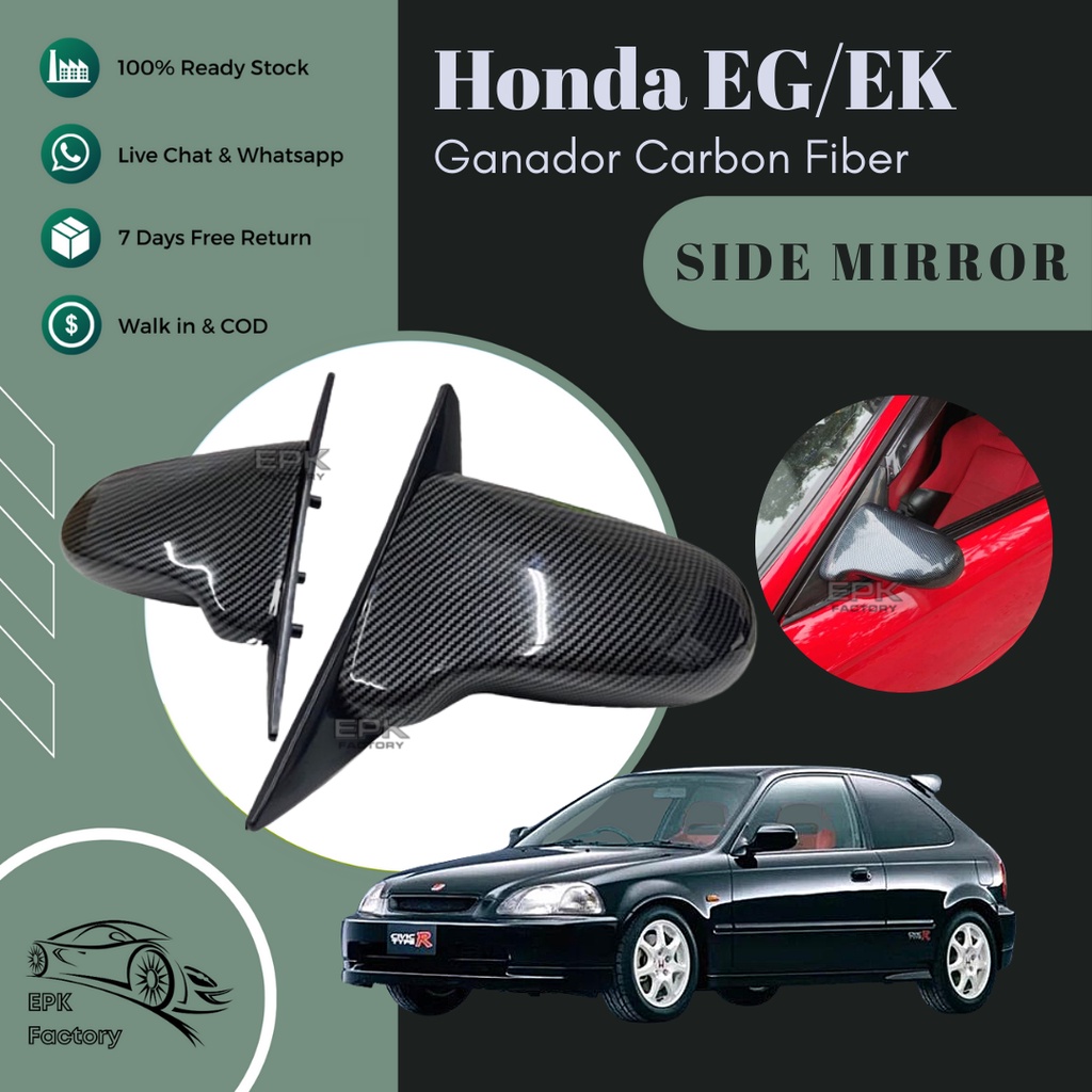 Honda EK EG Side Mirror Ganador Spoon Side Mirror Carbon Fiber | Shopee ...