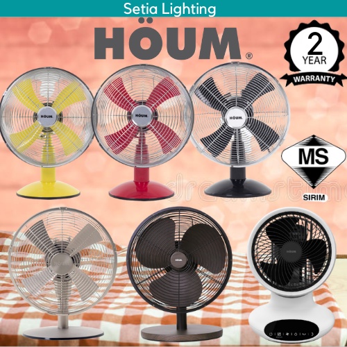 HOUM Desk Table Fan C6 S12D R12 M12D 12 Inches BLACK WHITE RED WOOD ...