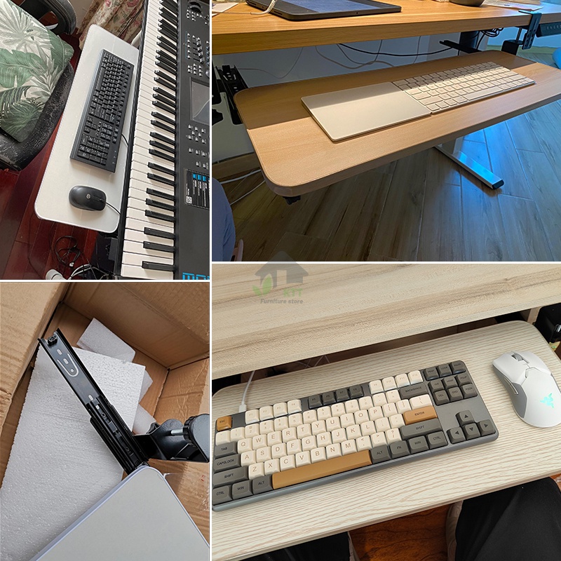 Keyboard Bracket Punch-Free Sliding Rail Keyboard Rack Installation ...