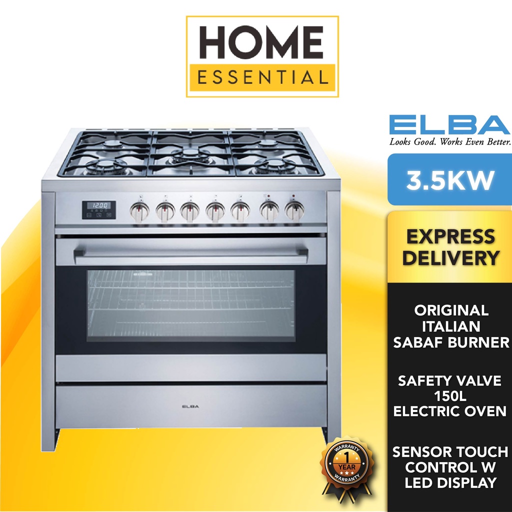 Elba 5 Burner 115L | 56L Italy Electric Oven Professional Range Cooker ...