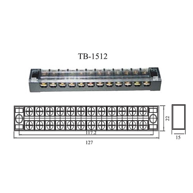 15A Solid Type Terminal Block (15A 3pole/15A 4pole/15A 6pole/15A 12pole ...