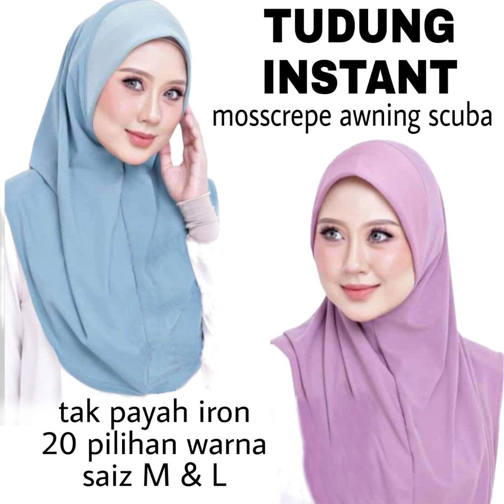 TUDUNG INSTANT MOSSCREPE SOFT AWNING SCUBA 20 piihan warna tudung ...